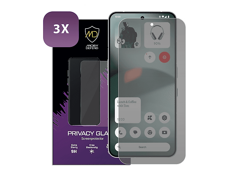 MOBYDEFEND 3-Pack Matte Privacy Glass Screensavers Geschikt voor ...