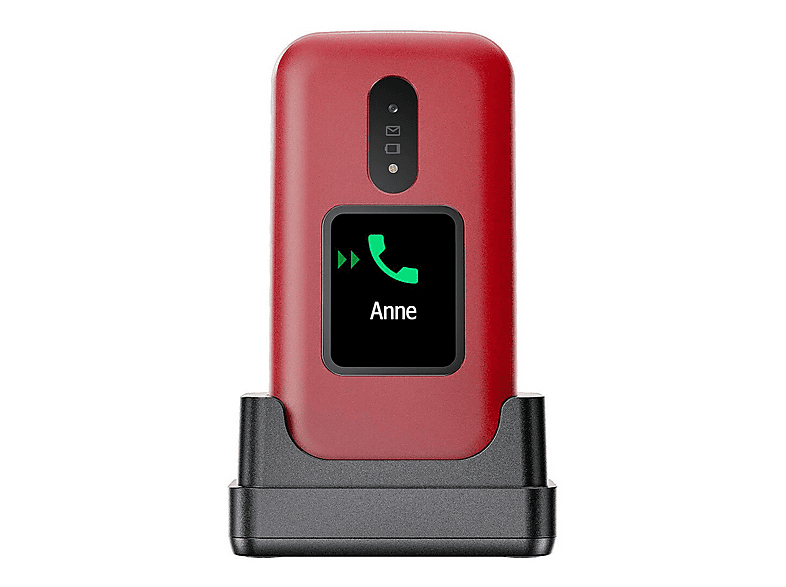 DORO Doro 2880 4G (Clapet avec Socle de Charge, Double écran) Rouge ...