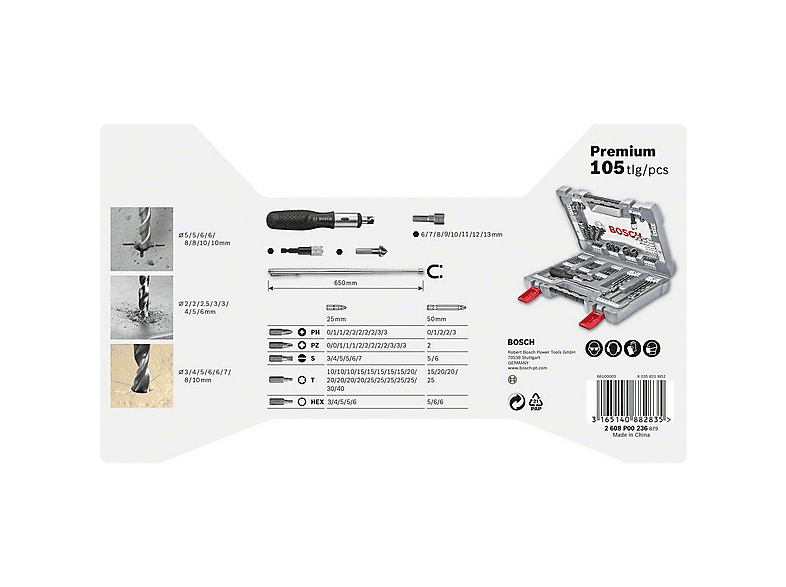 BOSCH Premium X-Line Bohrer, Grau, Edelstahl | MediaMarkt