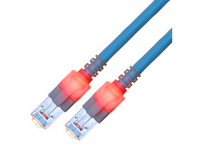 EASYLAN DualBoot LED Patchkabel RJ45 S/FTP Kat.6 (Class E) S/FTP-PiMF-Patchkabel, blau | MediaMarkt