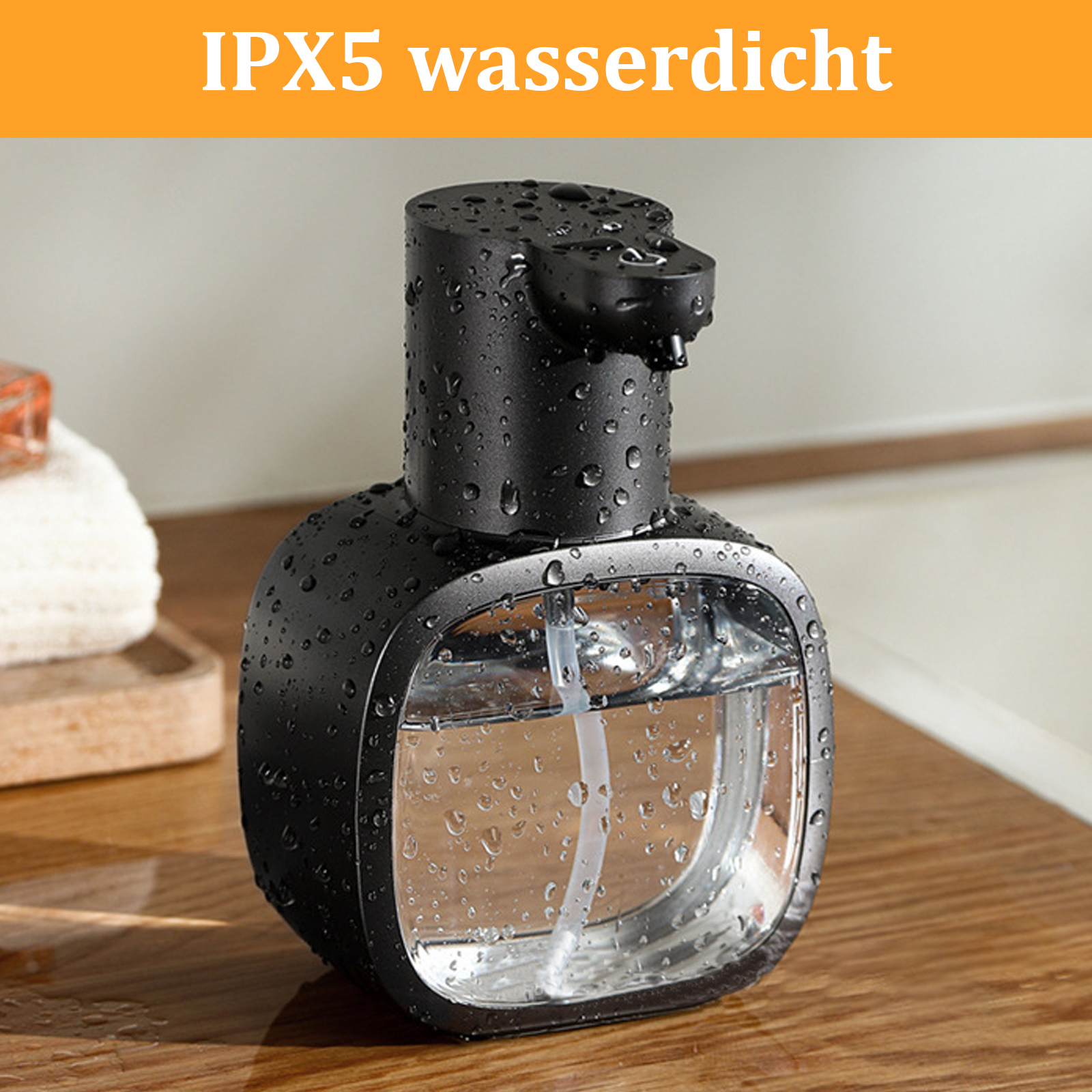 JEDBESETZT 500ml Schaum mit Wandmontage, USB Seifenspender schwarz ...
