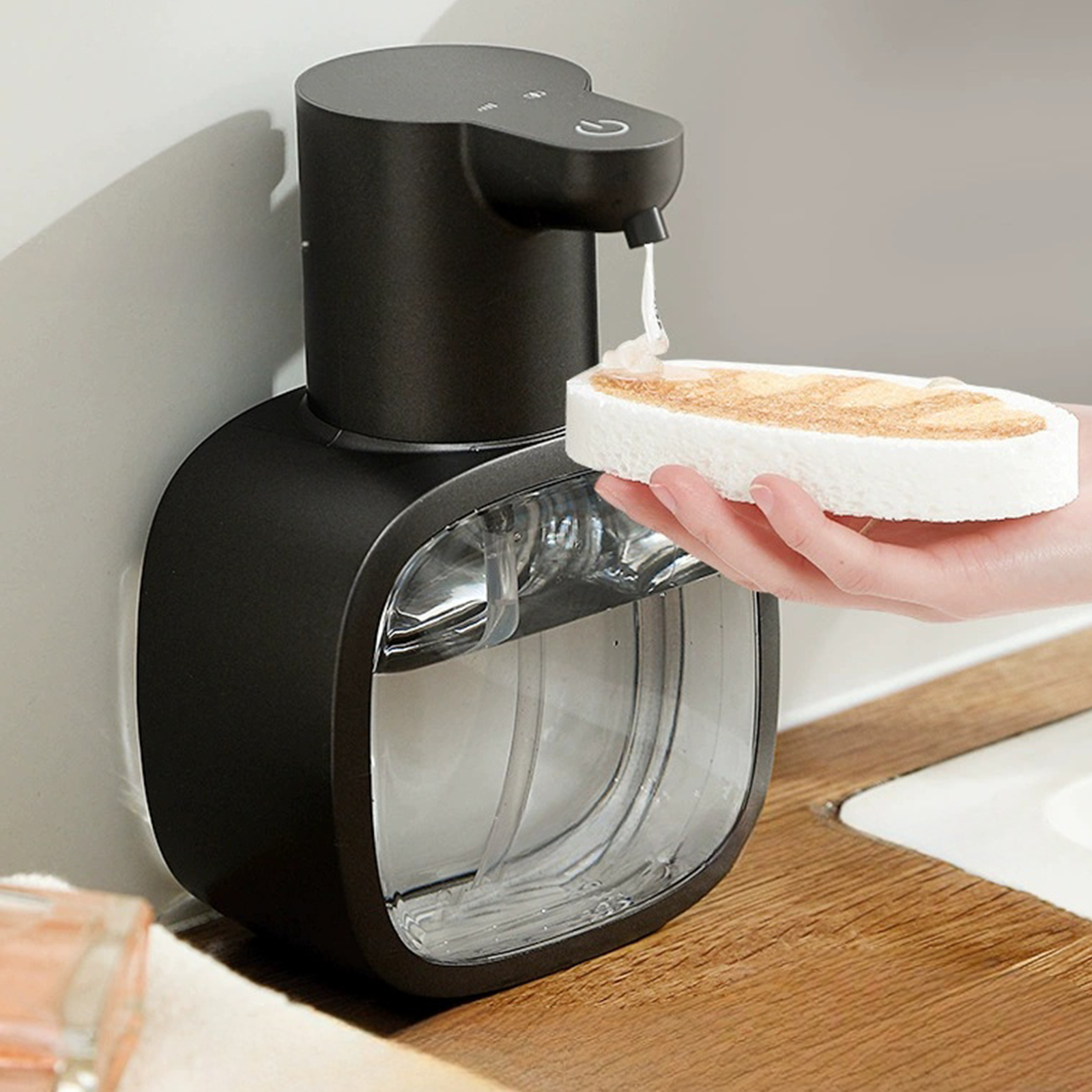 JEDBESETZT 500ml Schaum mit Wandmontage, USB Seifenspender schwarz ...