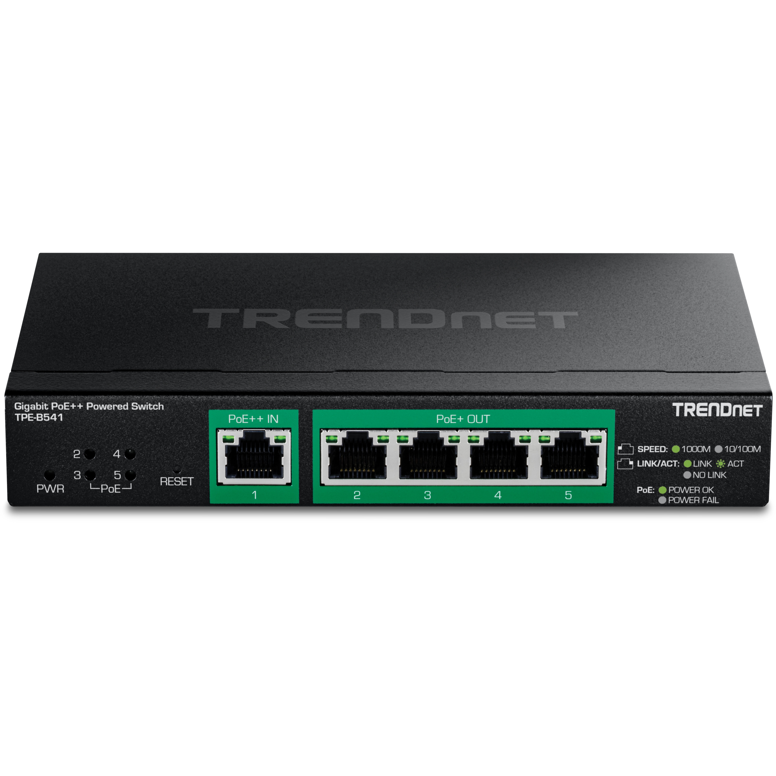 TRENDNET TRENDnet 5-Port Gigabit PoE++ Powered Managed Switch PoE PT ...