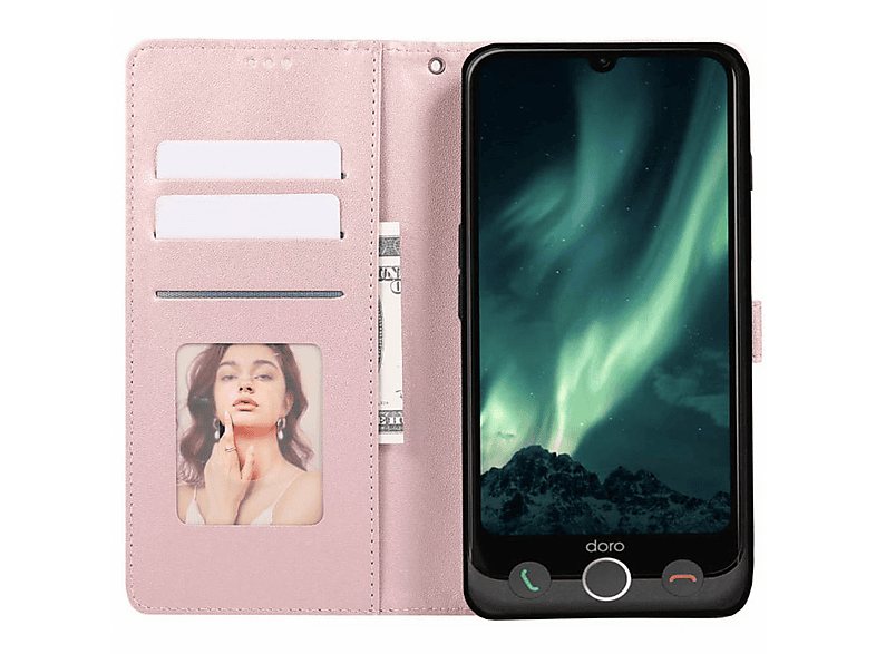 CASEONLINE 3-karten, Bookcover, Doro, Aurora A31, Blush Pink | MediaMarkt