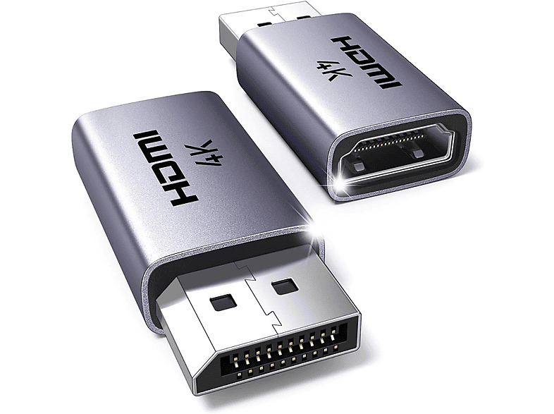 XUIGORT DP HDMI Adapter aktiv, USB Hub, grau | SATURN