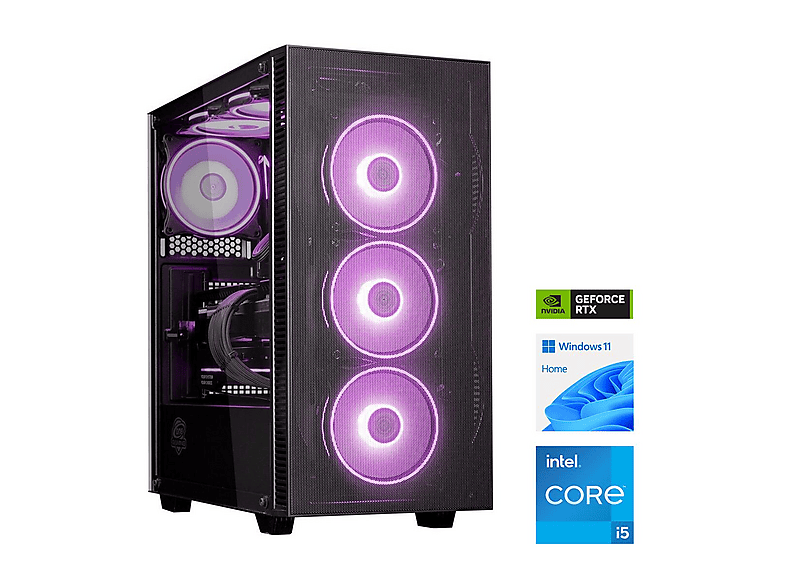 ONE GAMING MP PC 01, Gaming-PC mit Intel® Core™ i5 12400 Prozessor, 16 ...