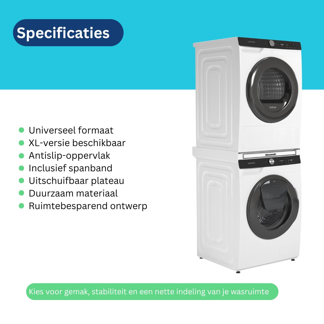 WASOPHOOGTE Connect met uitschuifbaar plateau XL Tussenstuk wasmachine ...