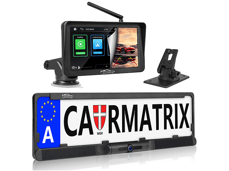 CARMATRIX Solar Funk Rückfahrsystem Android Auto und CarPlay ...