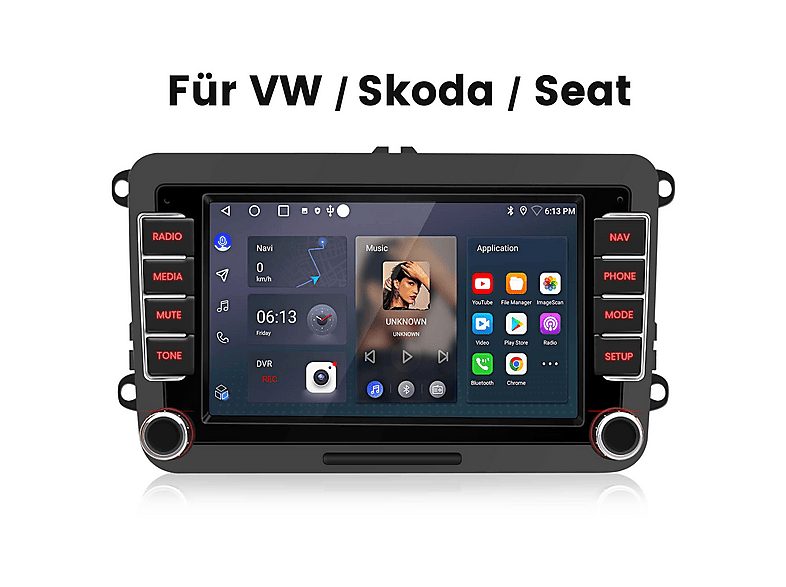 JUNSUN VW Golf 5 6 T5 Polo 6r Caddy Passat 32GB CARPLAY Autoradio, FM ...