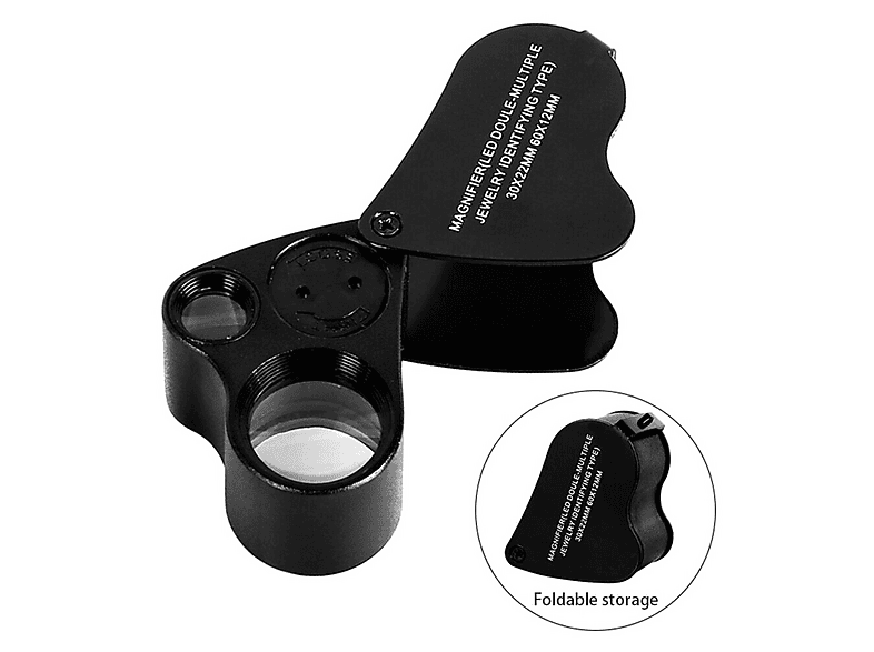FLYSTAR 60x 30x LED mit Doppellinse Lupe, Schwarz | MediaMarkt