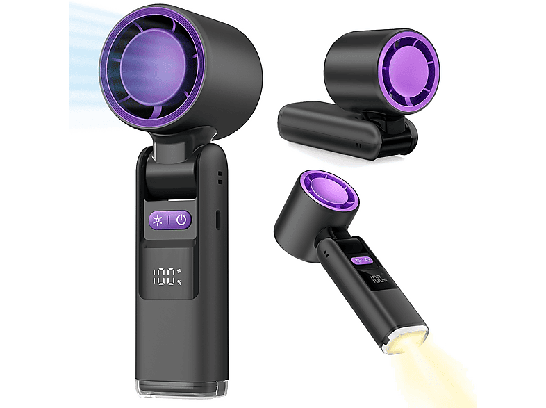 NAXSIR K801 100 Stufen 4000mAh Mini Faltbar Handventilator Graulila | MediaMarkt