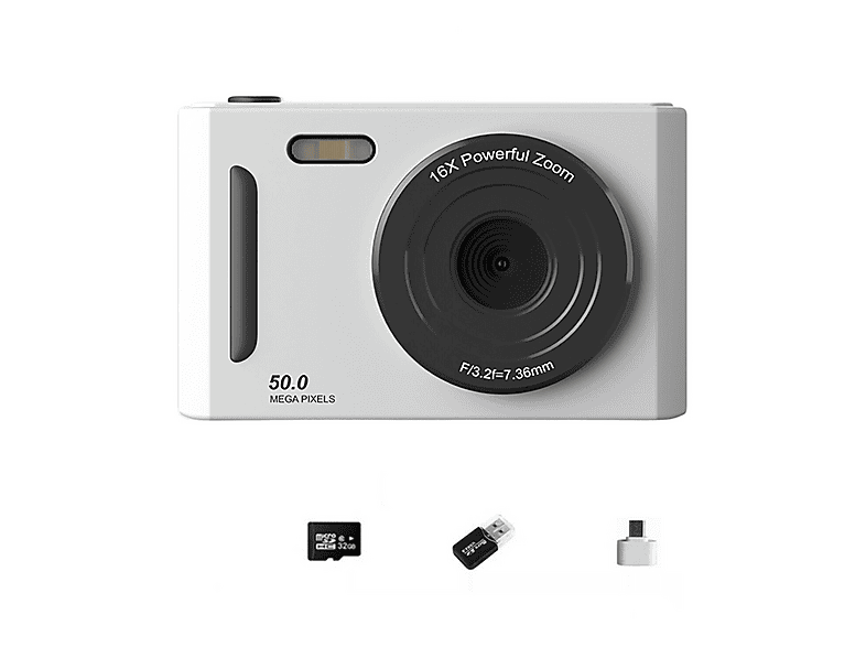 DEBUY 50MP 4K Video Dual-Kamera 64GB Set Digitalkamera Weiß | SATURN
