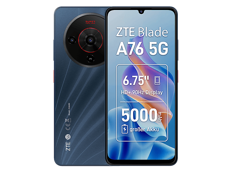 ZTE Blade A76 5G 128 GB Stardust Black Dual SIM | MediaMarkt