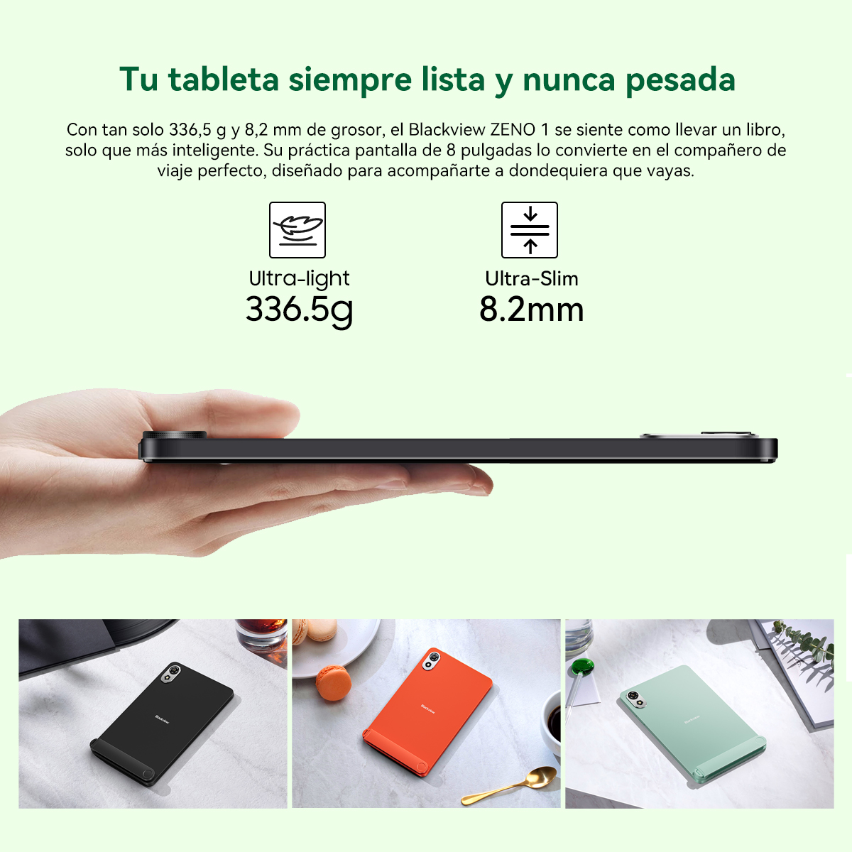 BLACKVIEW ZENO 1(4GB+64GB), 64 GB, Naranja, 8 " HD, 4 GB RAM, Unisoc ...