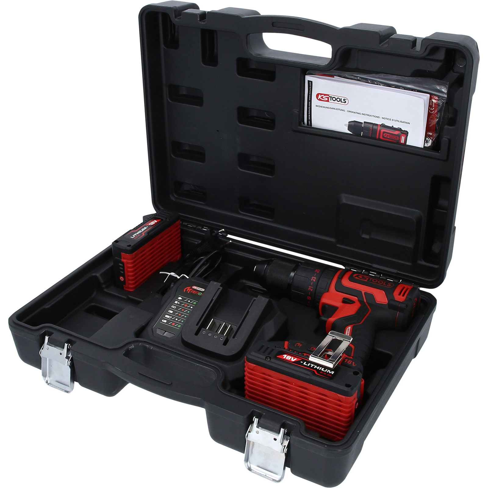 TRAPANO AVVITATORE A BATTERIA KS TOOLS eMONSTER Brushless 18V | Nero ...