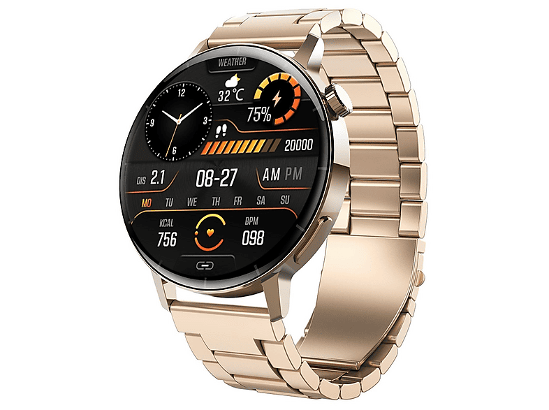 DEBUY Nicht-invasiv Blutzucker SpO2 HRV Smartwatch steel, Gold | MediaMarkt