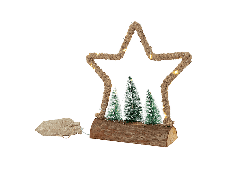 ECD-GERMANY LED Jute Stern Deko Weihnachtsstern Lichterstern ...