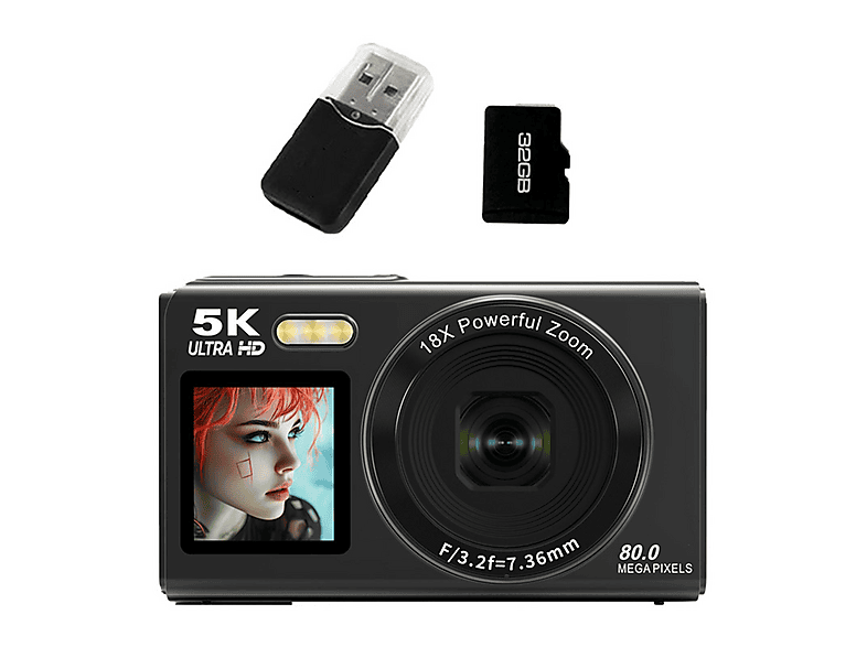 DARMLINK 5K Ultra HD mit Dual-Display,18X Zoom,32GB Digitalkamera ...
