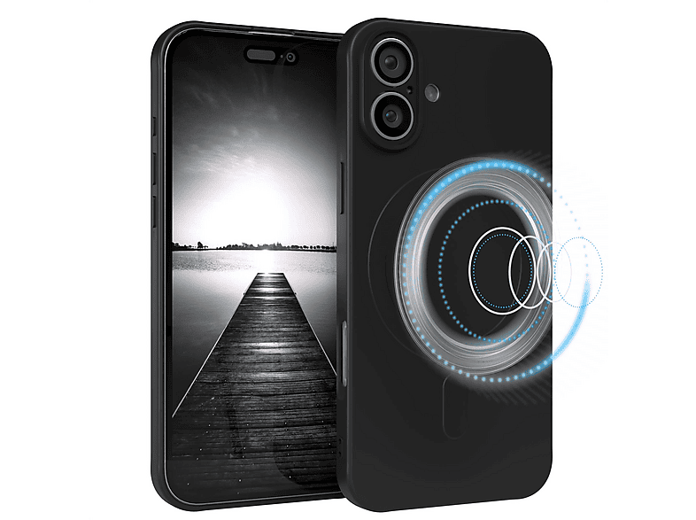 EAZY CASE TPU MagSafe Cover Matt, Backcover, Apple, iPhone 16 Plus, Schwarz | MediaMarkt