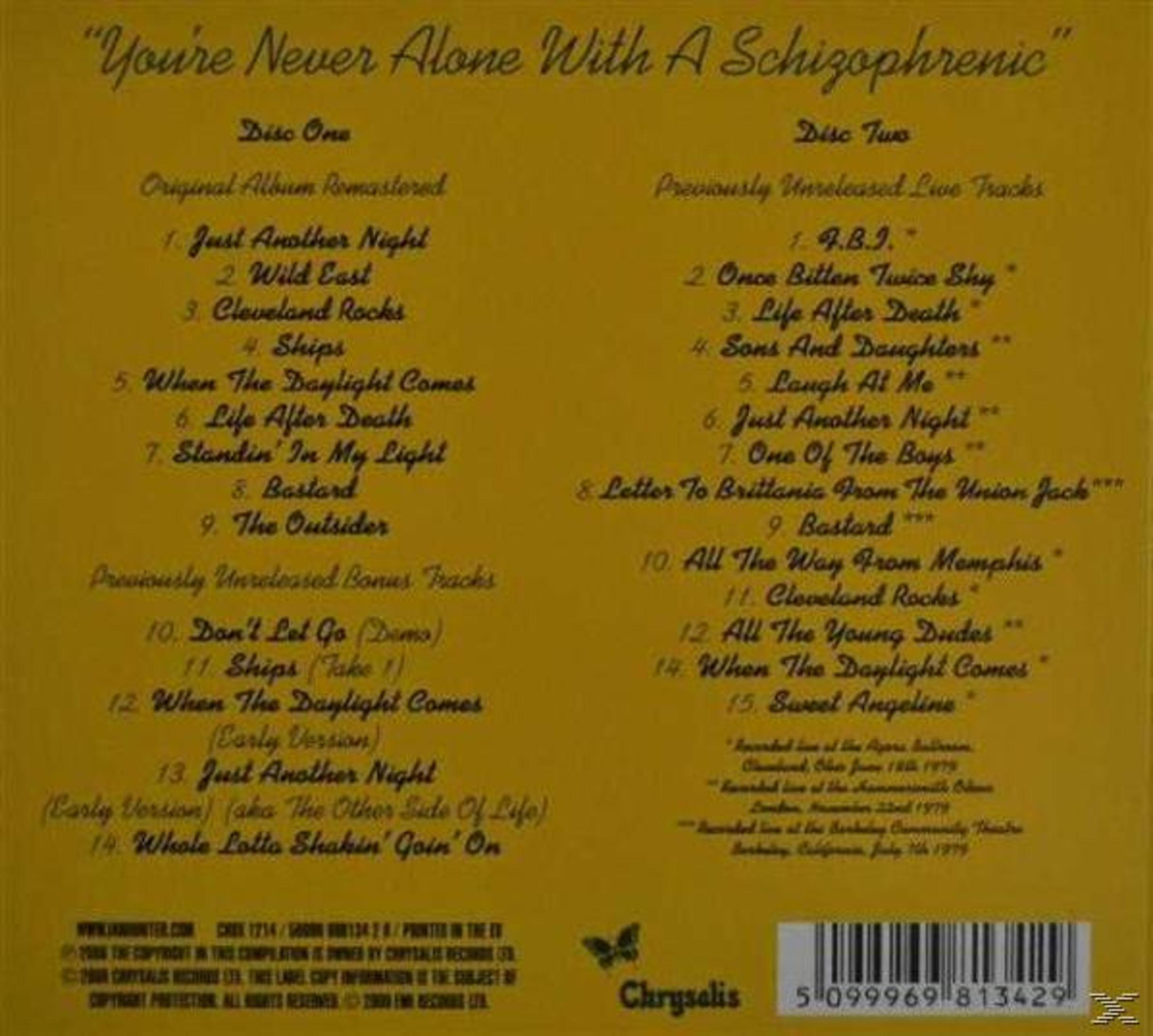 Ian Hunter | YOU RE NEVER ALONE WITH A SCHIZOPHRENIC - (CD) | SATURN