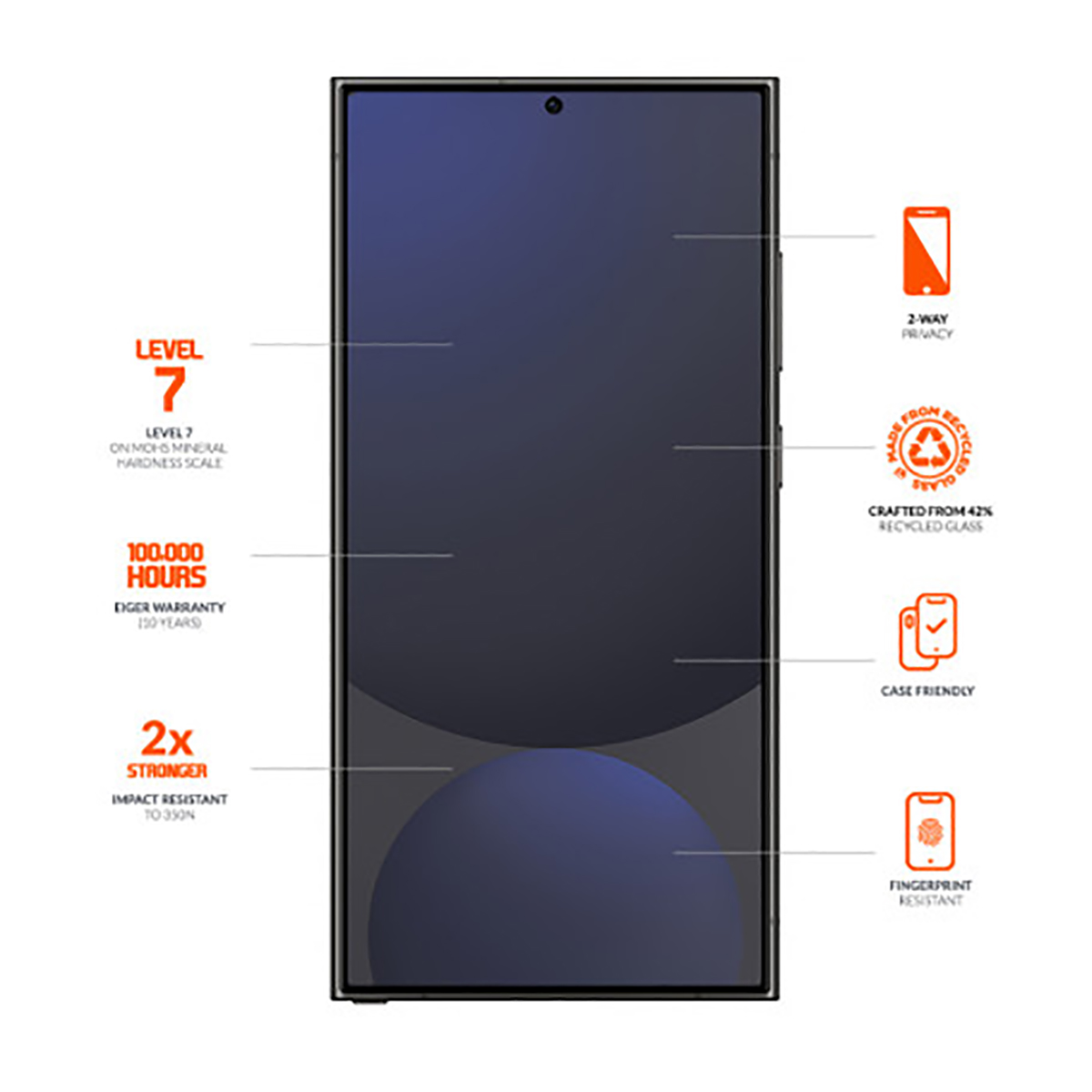 EIGER Verre Trempé Premium 2.5D pour Galaxy S25 Ultra Privacy Verre ...
