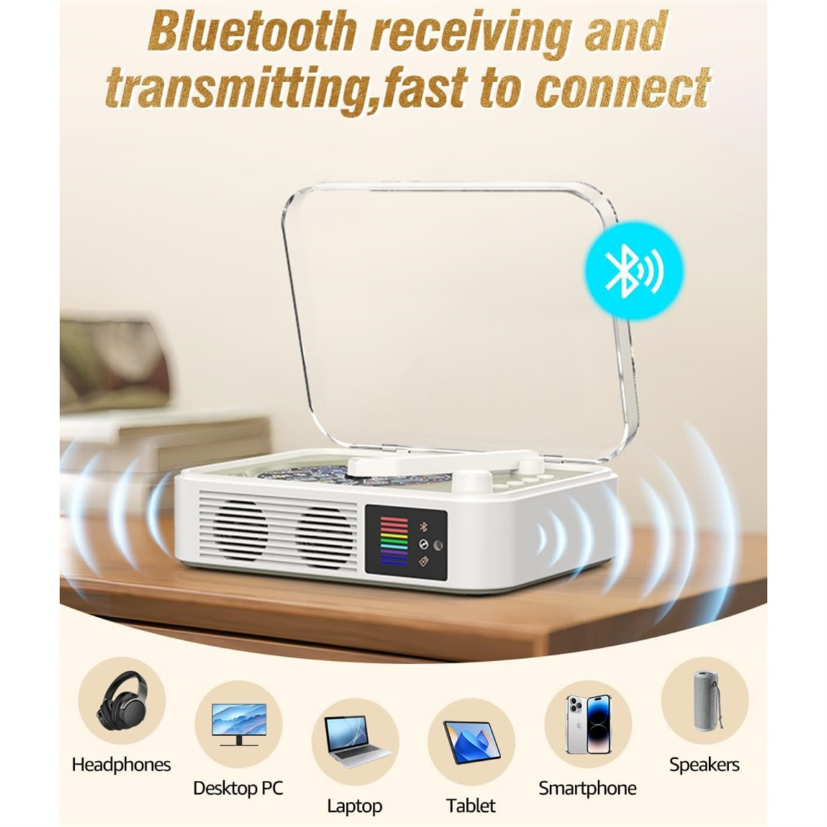 QTTVBTNA Tragbarer HIFI Bluetooth LED Player CD-Player Not available ...