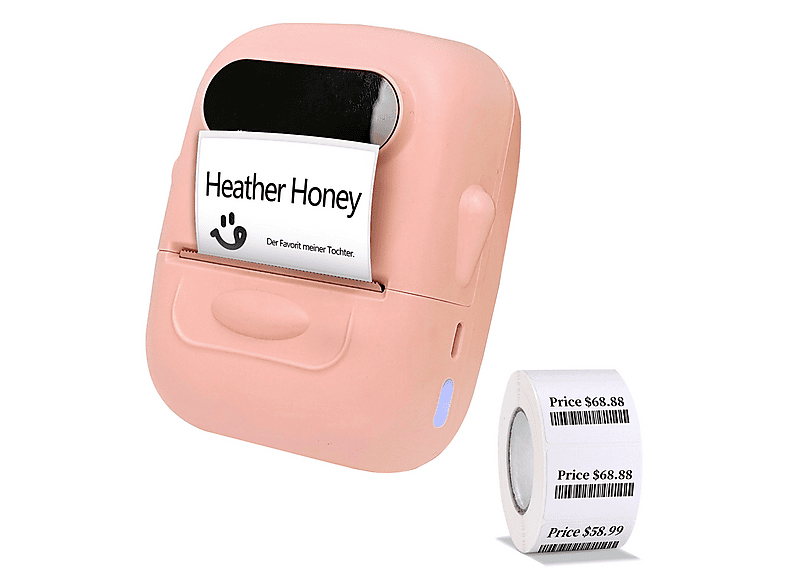 LINGDA Handliches Format Etikettendrucker Rosa | MediaMarkt
