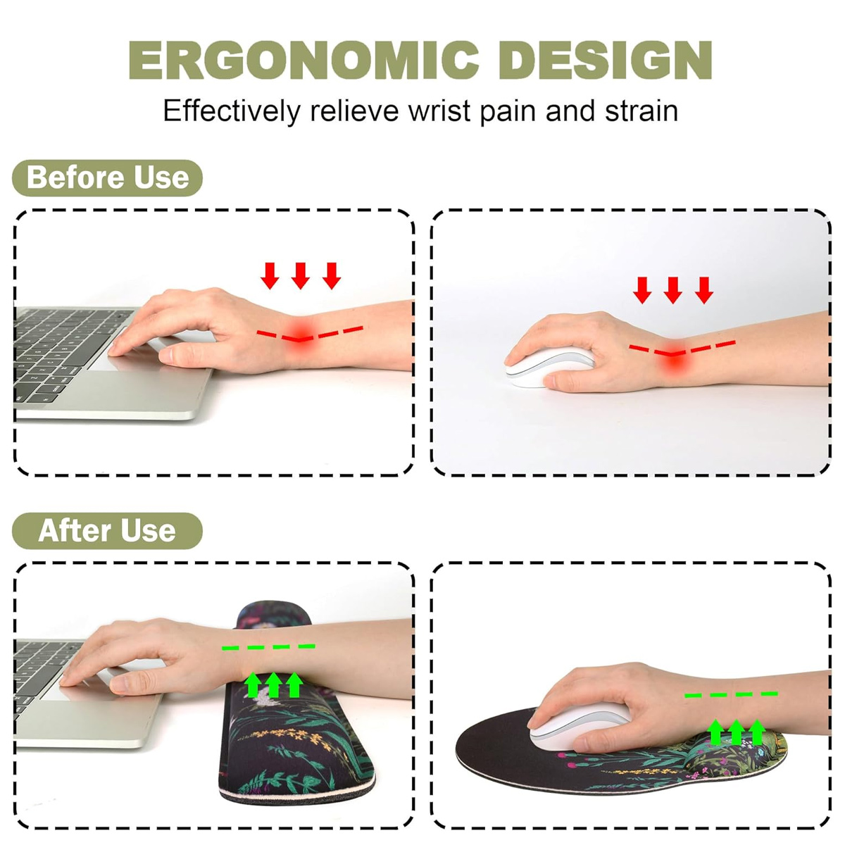 ELKUAIE 3er Set XXL Memory-Gel Mauspad-Set (35 cm x 10 cm) | SATURN