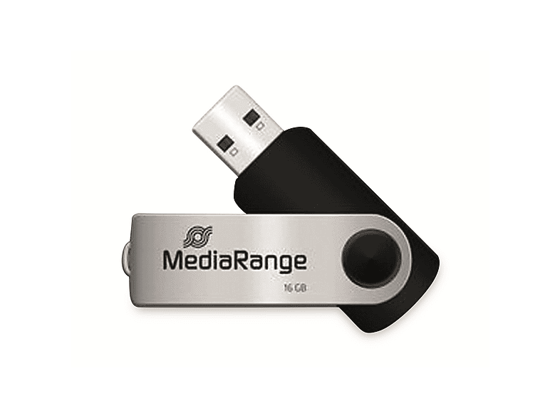 MEDIARANGE USB-Stick MR910, USB 2.0, 16 GB USB-Stick (schwarz / silber ...