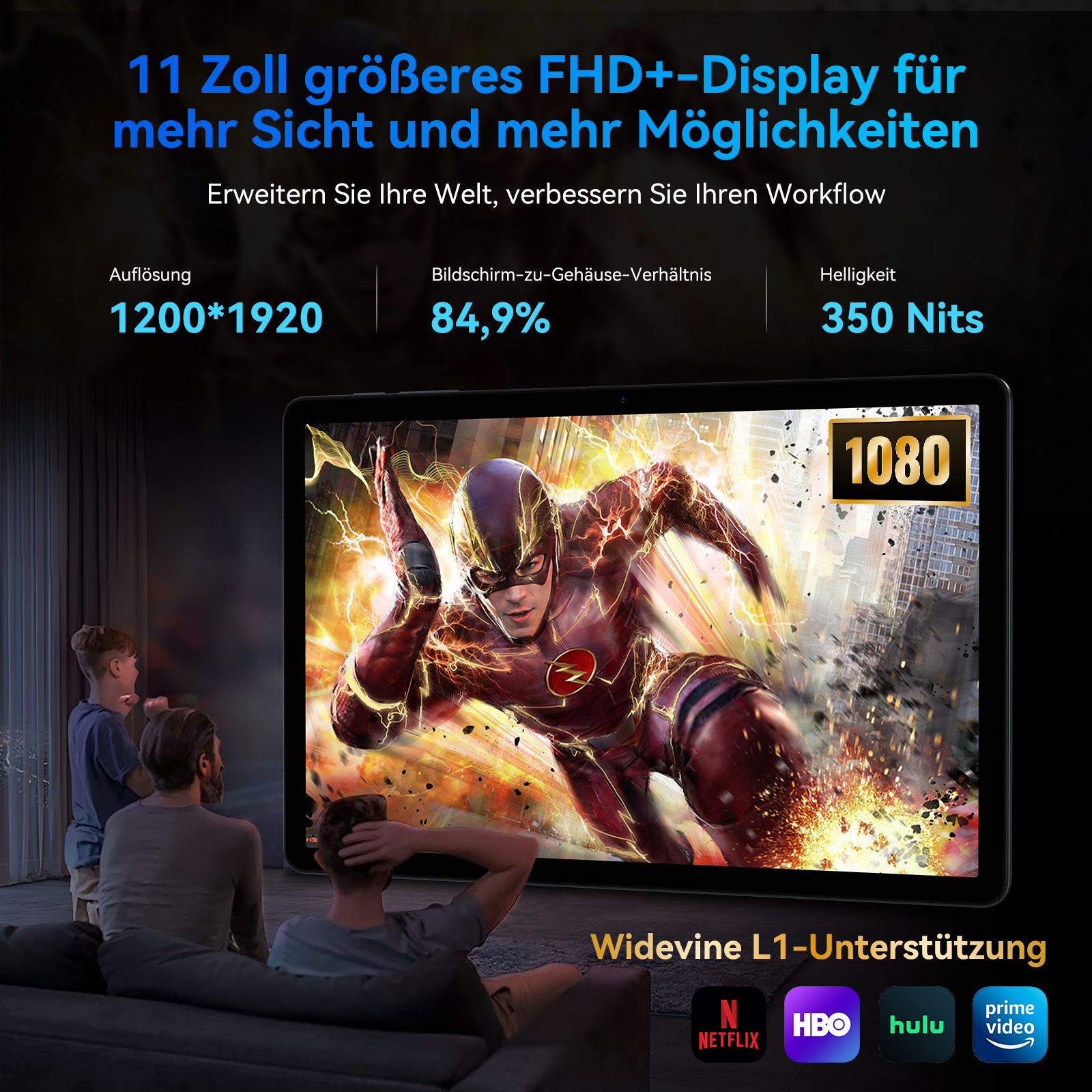 KINGRID T90 Andriod 16, Tablet, 128 GB, 11 Zoll, Grau | MediaMarkt