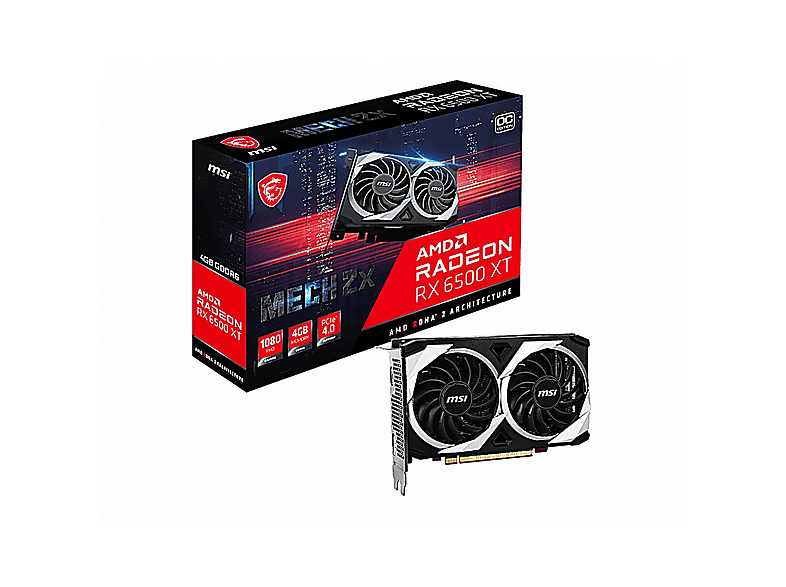 MSI AMD Radeon RX 6500 XT 4 GB GDDR6 MECH 2X OC, SCHEDA GRAFICA, 4 GB ...