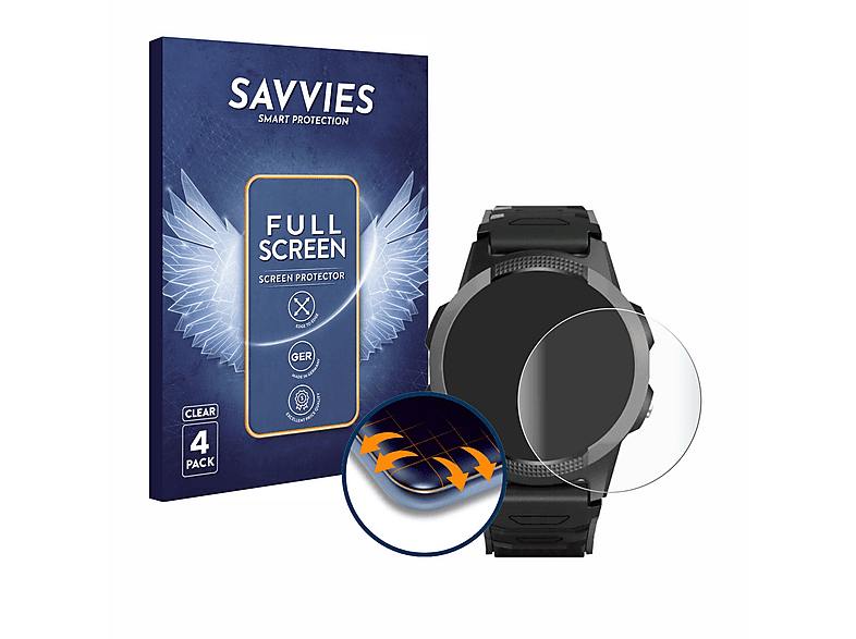 SAVVIES 4x Flex Full-Cover 3D Curved Schutzfolie (für NikuTRAX NC56S ...