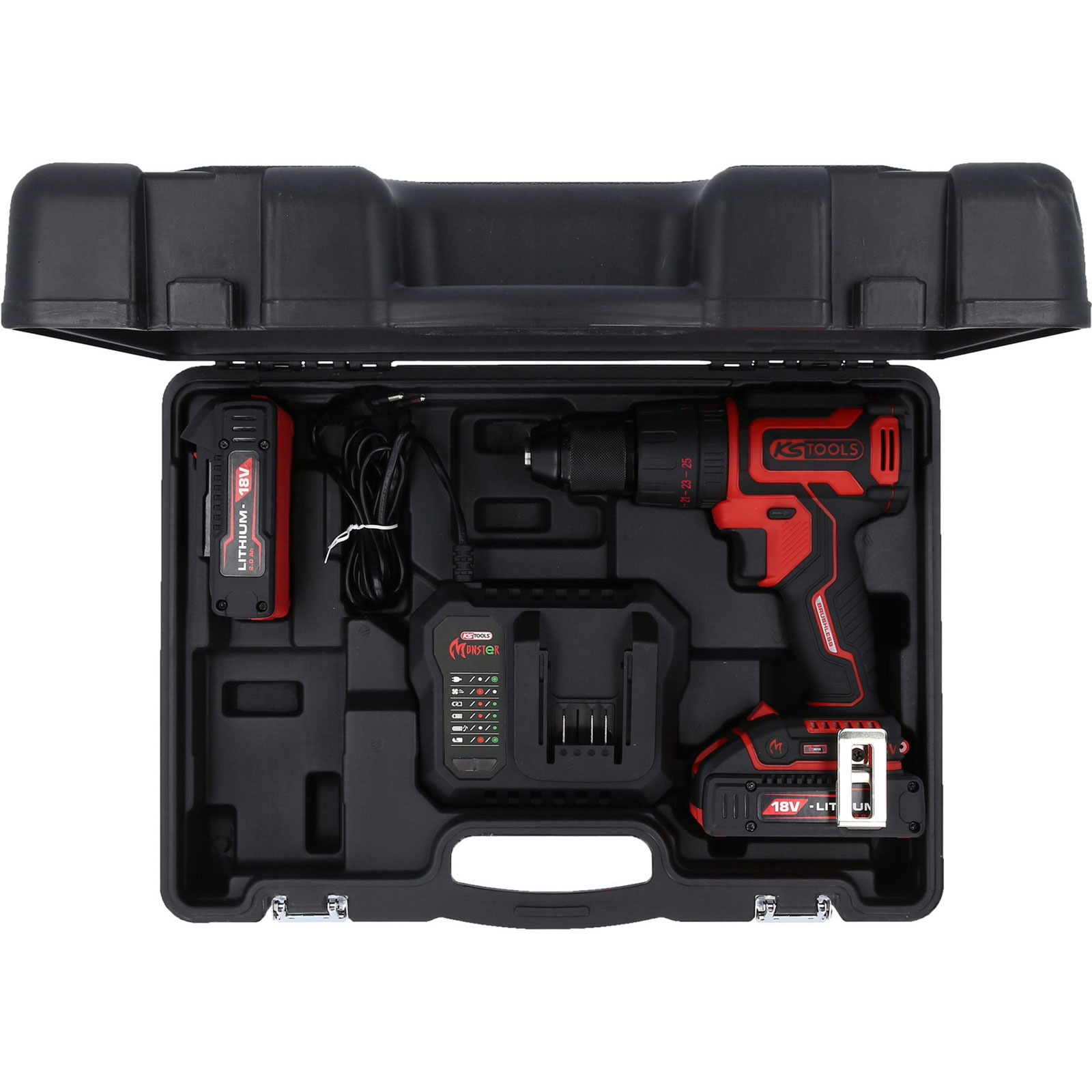 TRAPANO AVVITATORE A BATTERIA KS TOOLS eMONSTER Brushless 18V | Nero ...