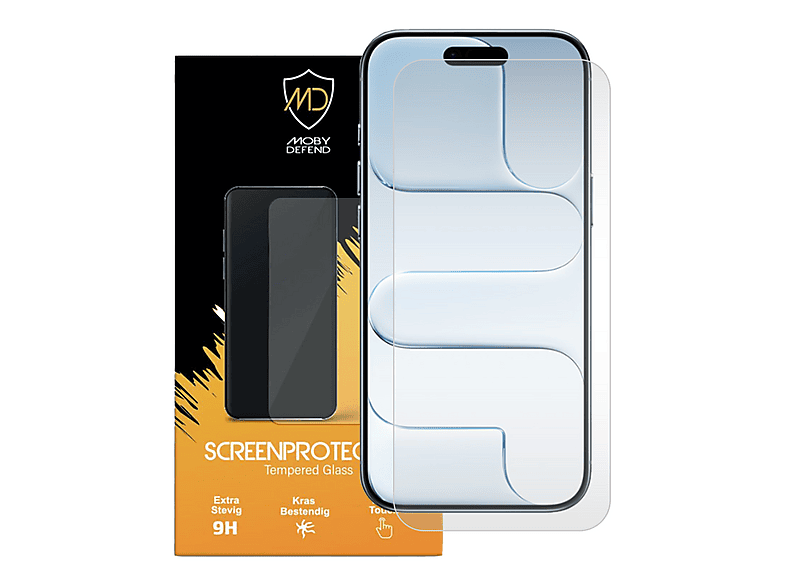 MOBYDEFEND Case-Friendly Screensaver Gehard Glas Geschikt voor iPhone ...