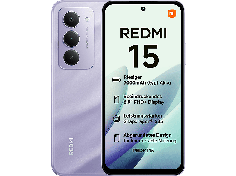 XIAOMI Redmi 15 4G, Púrpura, Móvil Android, 128 GB, 6 GB RAM, 6,9 " 144 ...