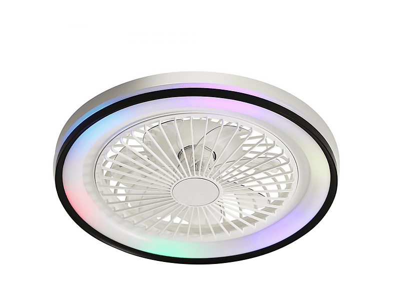 FLYSTAR 19-Zoll mit Fernbedienung LED-Lichtsteuerung Ventilator Weiß ...