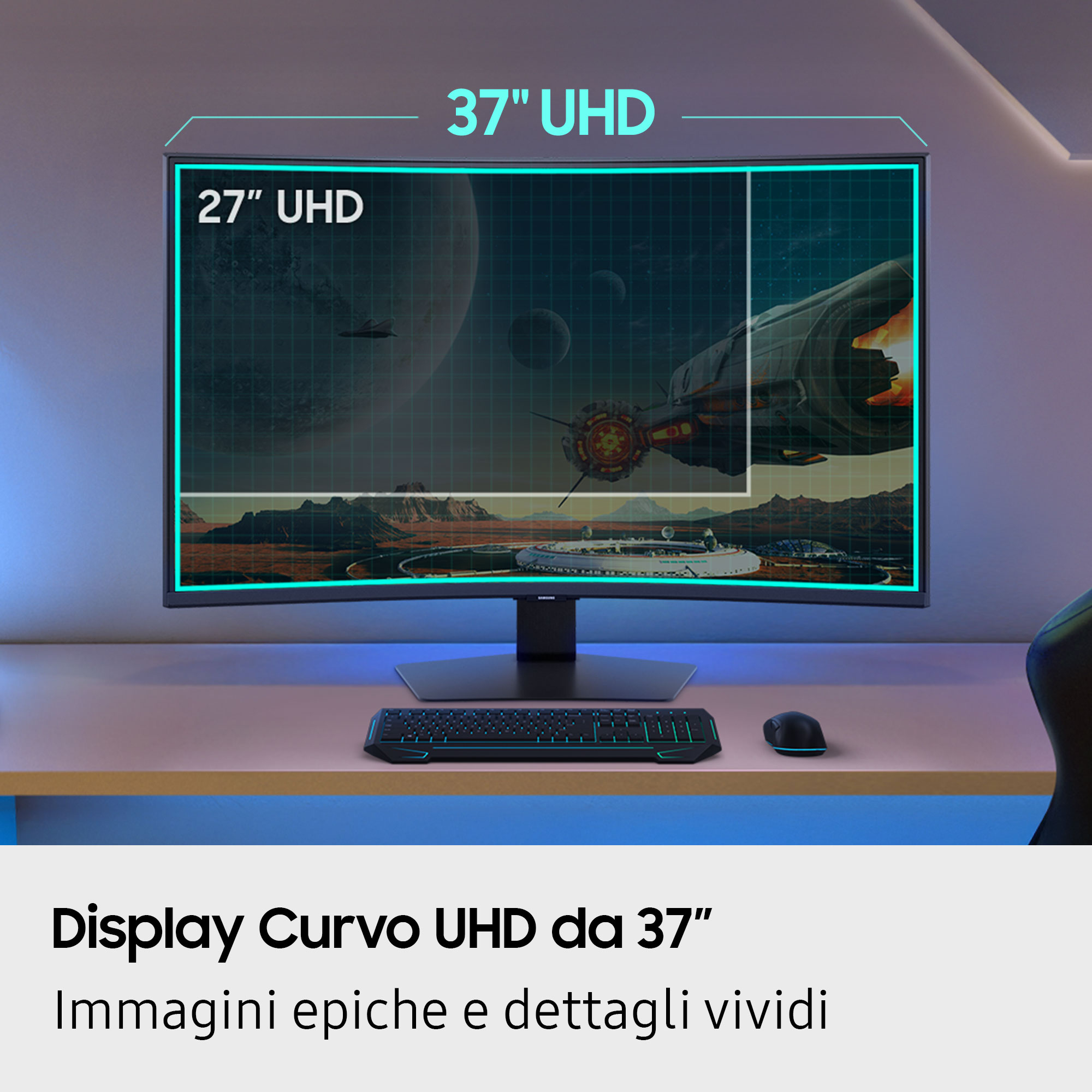 SAMSUNG LS37FG750EUXEN 37 Zoll UHD 4K Curved Gaming Monitor (1 ms ...
