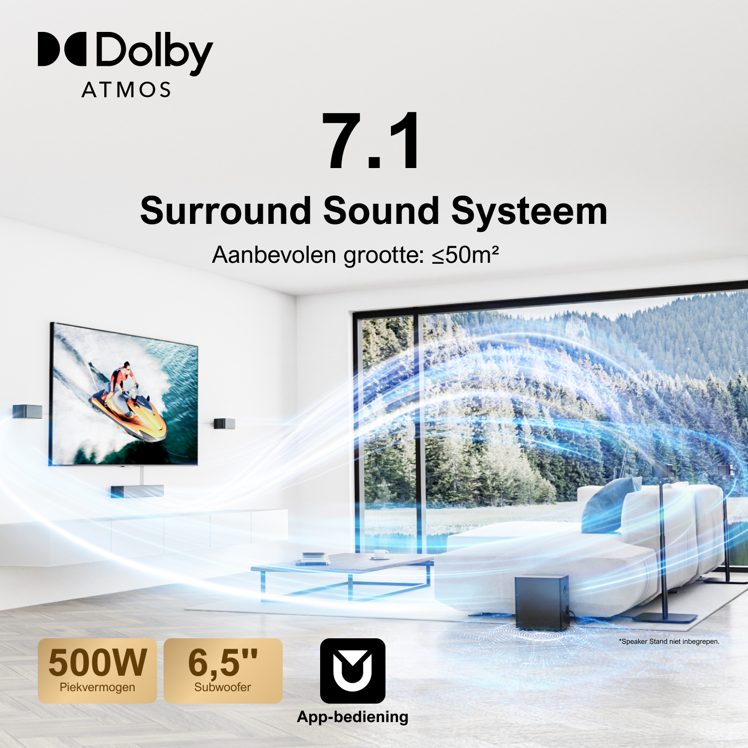 ULTIMEA Poseidon D80 Boom | 500W 7.1 Soundbar met Dolby Atmos en 6,5 ...