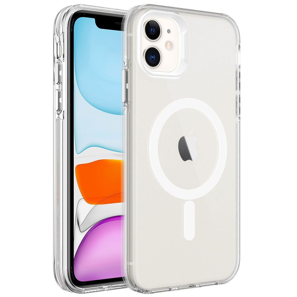 GPACK iPhone 11 Uyumlu C-Pro Arkası Buzlu Transparan M-Safe Şarj Özellikli Telefon Kılıfı ...