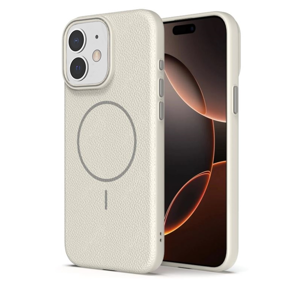 GPACK iPhone 11 Uyumlu Lichee M-Safe Şarj Özellikli Deri Desen Telefon Kılıfı Krem Fiyat ...