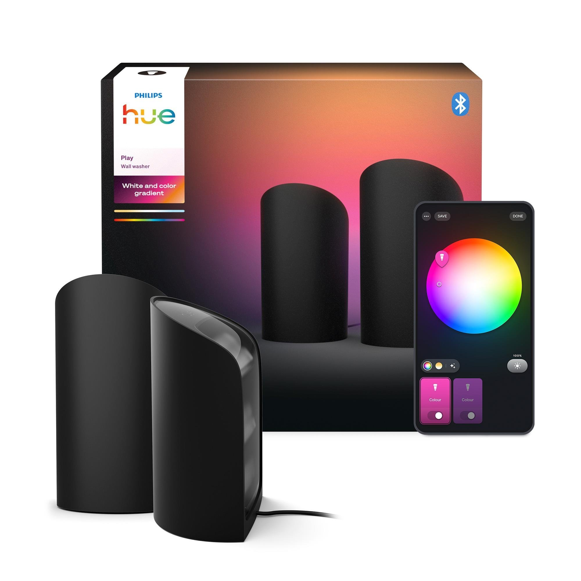 Lámpara de mesa | PHILIPS HUE Play Wallwasher duo, Control por voz ...