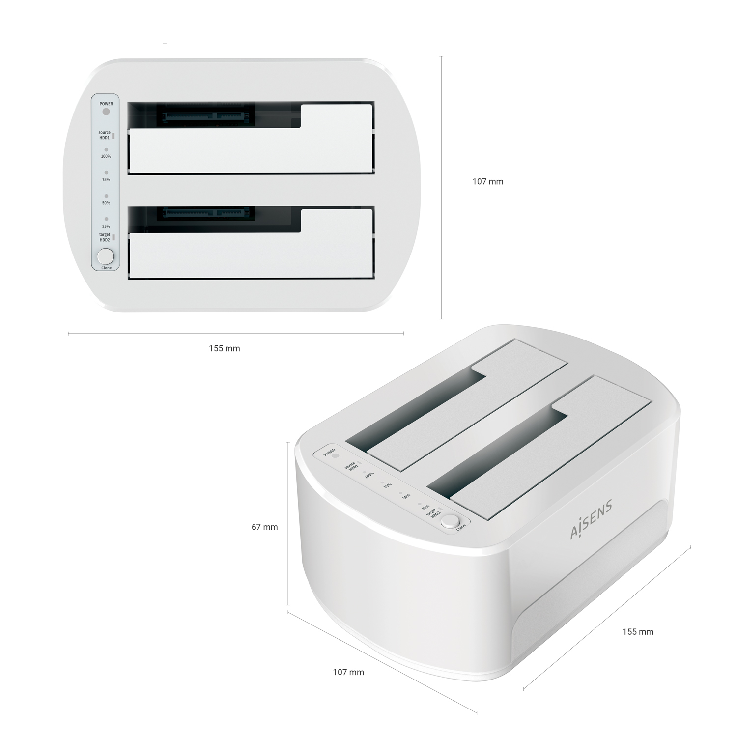 DOCKING STATION AISENS ASDS-D02W | per HDD e SSD con 8 Porte USB 3 e ...