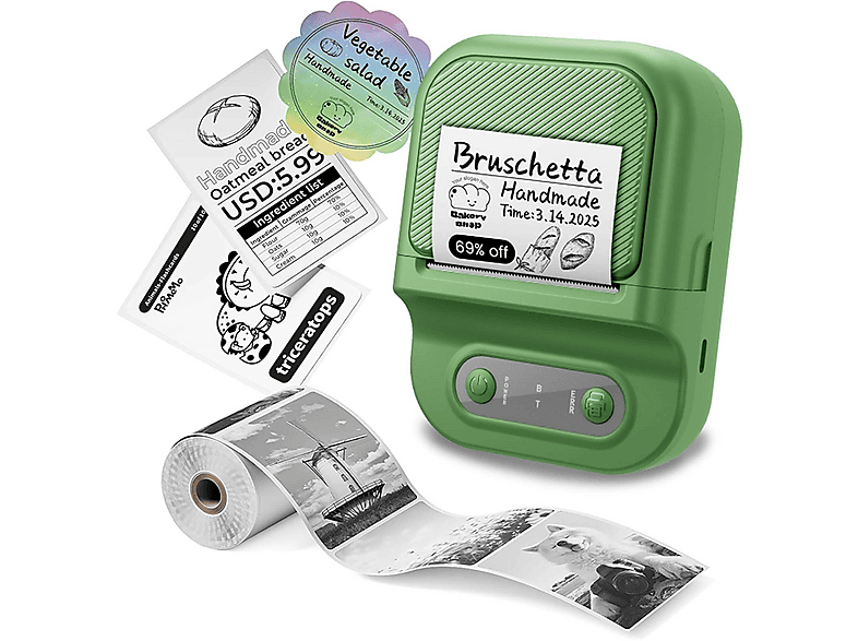 YEMASTER Tragbarer mit Bluetooth, 12–58mm Breite Etikettendrucker | MediaMarkt