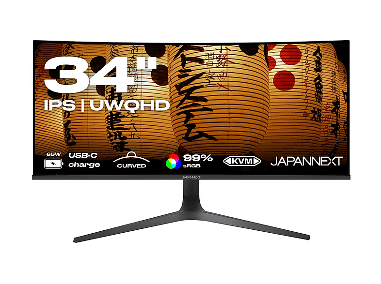 Monitor | JAPANNEXT JN-IPSC34UWQHDR-C65W-H, 34 ", UWQHD, 5 ms, 60 Hz ...