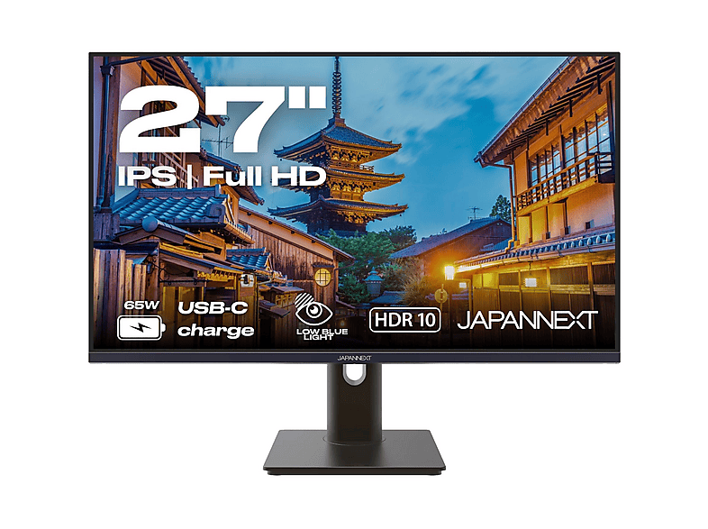 Monitor | JAPANNEXT JN-IPS27FHDR-C65W-HSP, 27 ", Full-HD, 8 ms, Negro ...