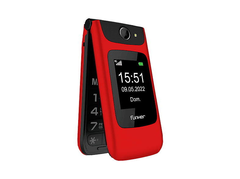 Móvil básico | FUNKER C200 COMFORT 4G, Red, 128 MB, 1000 mAh | MediaMarkt