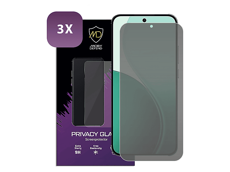 MOBYDEFEND 3-Pack HD Privacy Glass Screensavers Geschikt voor Oppo ...