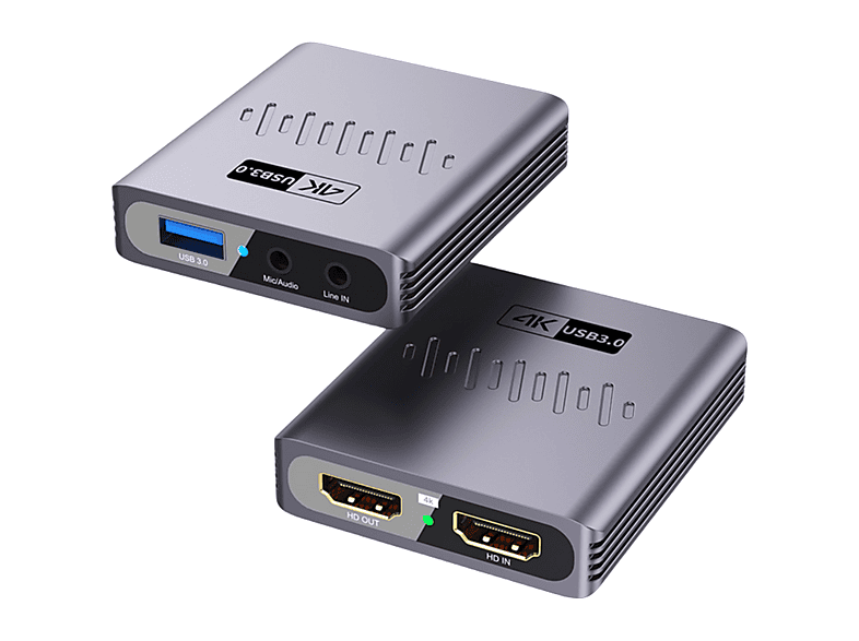 KINSI Videoaufnahme, High Definition Streaming Gerät, Grau ,Capture ...