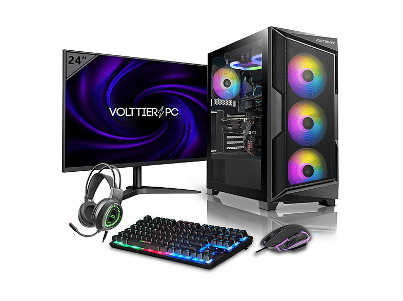 Pack PC Gaming | VolttierPC P15, Intel® Core™ i5-12400F, 16 GB RAM, 500 ...