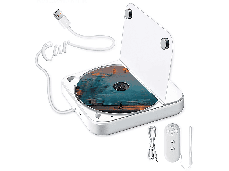 COSYHOMES Externer MP3 WAV Auto CD-Player Weiß | MediaMarkt